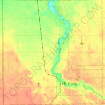 Carte topographique Flushing Charter Township, altitude, relief