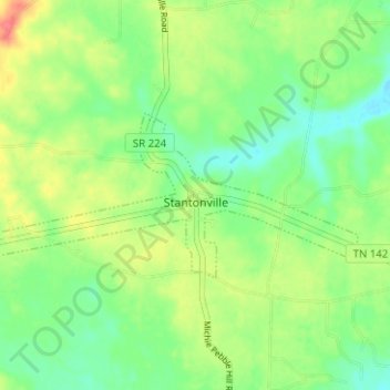 Carte topographique Stantonville, altitude, relief