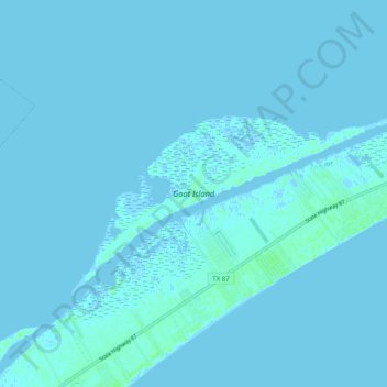 Carte topographique Goat Island, altitude, relief