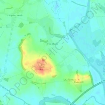 Carte topographique Holdfast, altitude, relief