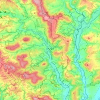 Carte topographique Ebern, altitude, relief