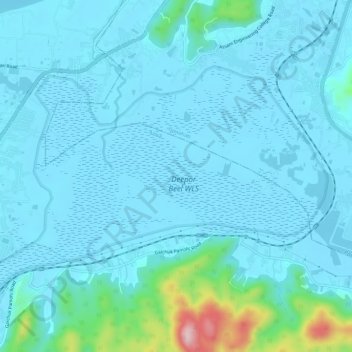 Carte topographique Deepor Beel, altitude, relief