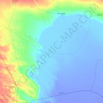 Carte topographique El Haouch, altitude, relief