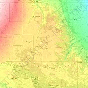 Carte topographique Municipality of North Cypress-Langford, altitude ...