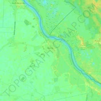 Carte topographique Kienitz, altitude, relief