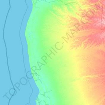 Carte topographique Pormpuraaw Aboriginal Shire, altitude, relief