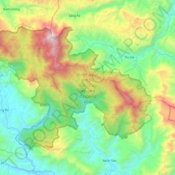 Carte topographique Du Gia - Dong Van Karst Plateau National Park ...