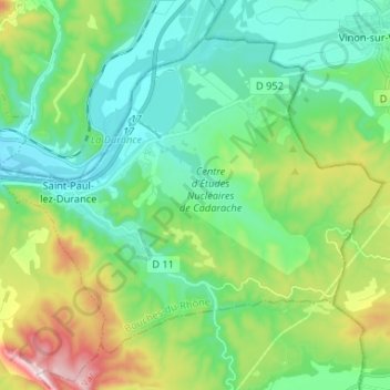 Carte topographique 13115, altitude, relief