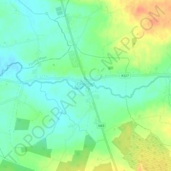 Carte topographique Cloonfad, altitude, relief