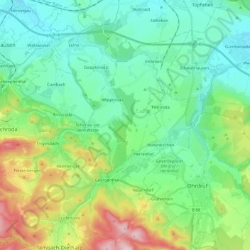 Carte topographique 99887, altitude, relief