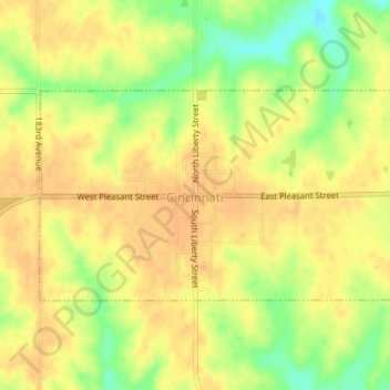 Carte topographique Cincinnati, altitude, relief