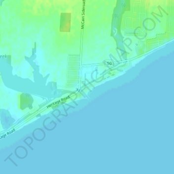 Carte topographique Cedar Island Park, altitude, relief