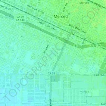 Carte topographique McNamara Park, altitude, relief