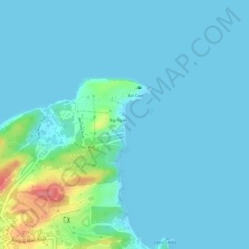Carte topographique Ilig Iligan Beach, altitude, relief