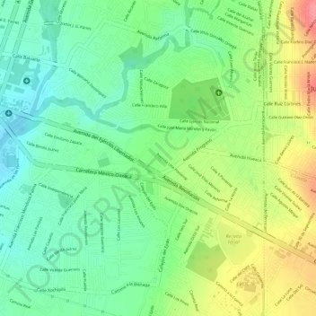 Carte topographique PARQUE DE LA PLAN DE AYALA, altitude, relief