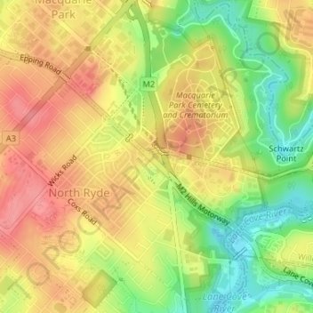 Carte topographique Bundara Reserve, altitude, relief