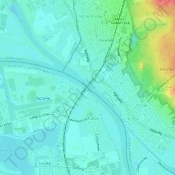 Carte topographique Maas, altitude, relief