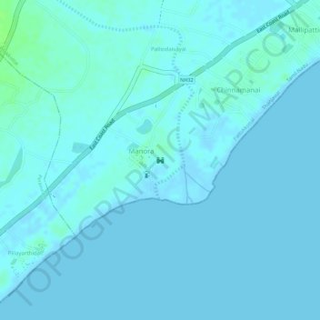 Carte topographique Manora Fort, altitude, relief