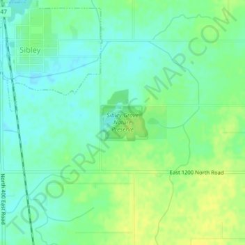 Carte topographique Sibley Grove Nature Preserve, altitude, relief