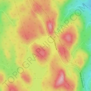Carte topographique Lac Clarence-Gagnon, altitude, relief