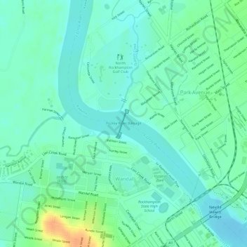 Carte topographique Fitzroy River Barrage, altitude, relief