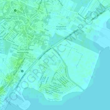 Carte topographique Taguig River, altitude, relief
