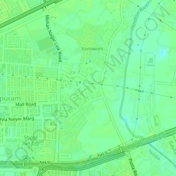 Carte topographique Saffron Park, altitude, relief