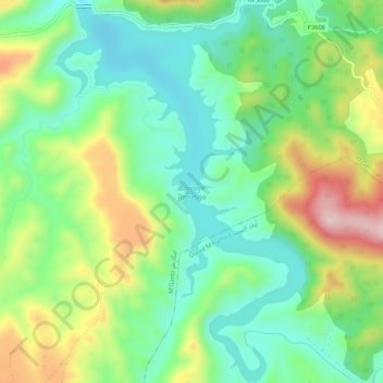 Carte topographique Barrage Tamesna, altitude, relief