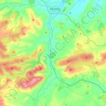 Carte topographique Strathbogie, altitude, relief