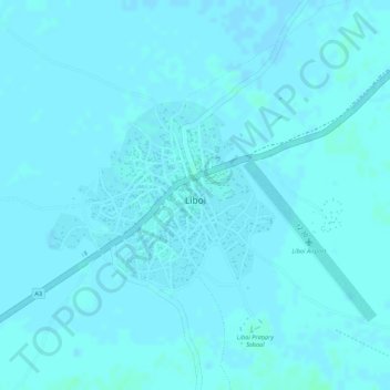 Carte topographique Liboi, altitude, relief