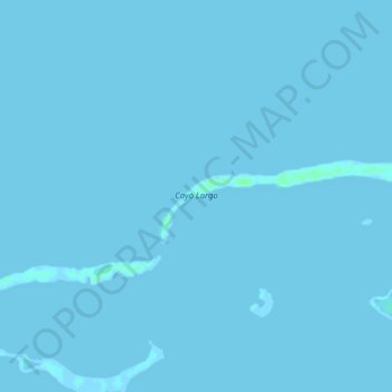 Carte topographique Cayo Largo, altitude, relief