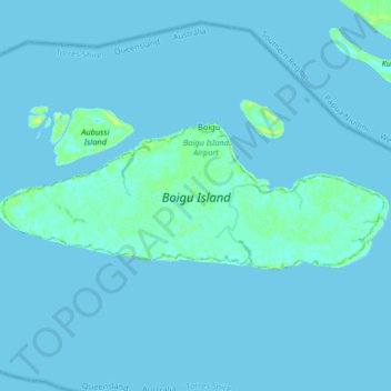 Carte topographique Boigu Island, altitude, relief