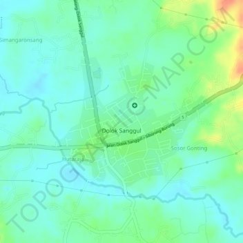 Carte topographique Dolok Sanggul, altitude, relief