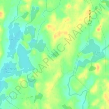 Carte topographique Bethunes Gully, altitude, relief