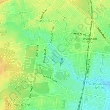 Carte topographique Manor Lake, altitude, relief