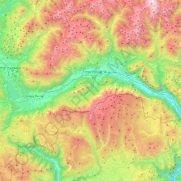 Carte topographique Valsugana, altitude, relief