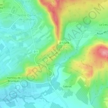 Carte topographique Grande Mare de la Capelle, altitude, relief